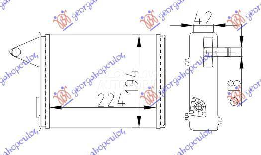 GREJAC KABINE (224x194) (SA PR za Fiat Palio od 1999. do 2004. god ...