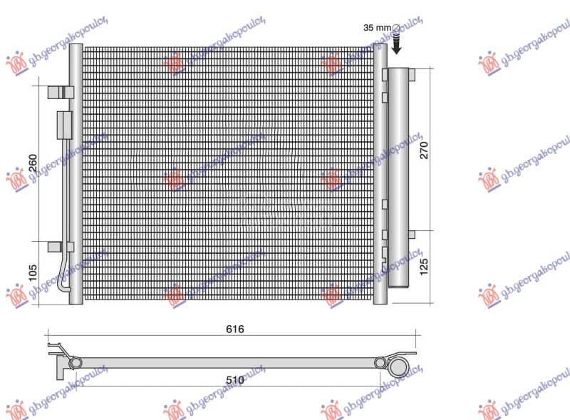 HLADNJAK KLIME 1.6... za Hyundai Santa Fe od 2020. do 2024. god ...